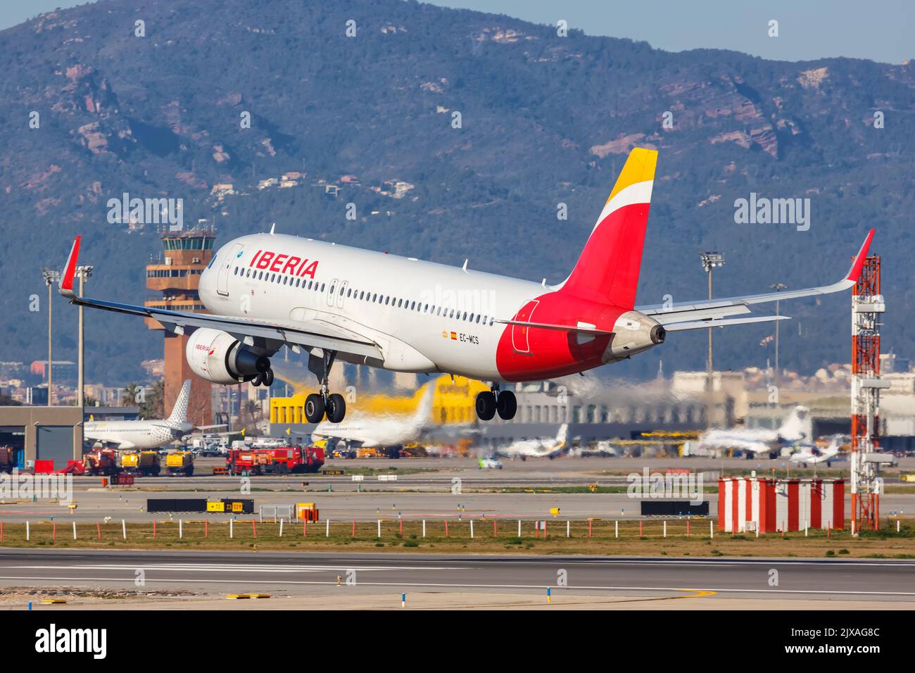 Barcelona, Spain - February 21, 2022: Iberia Airbus A320 airplane at ...