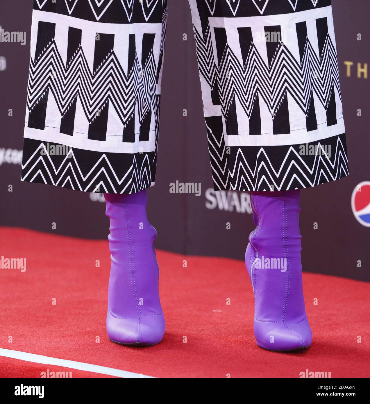 The shoes of Tayla Mae are seen as she arrives at the 31st ARIA Awards ...