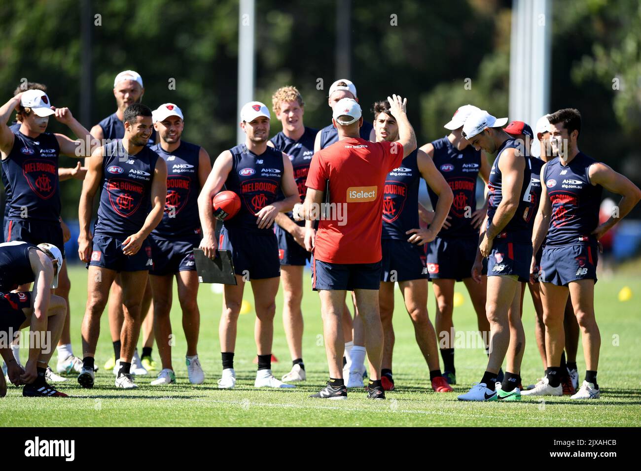 Demons players are seen during the Melbourne Demons training session in ...