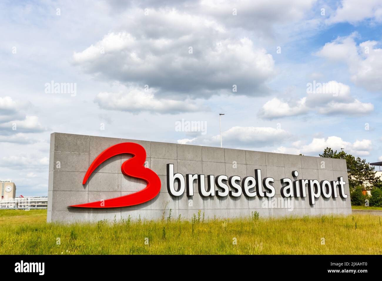 Brussels, Belgium - May 21, 2022: Logo of Brussels Airport (BRU) in ...