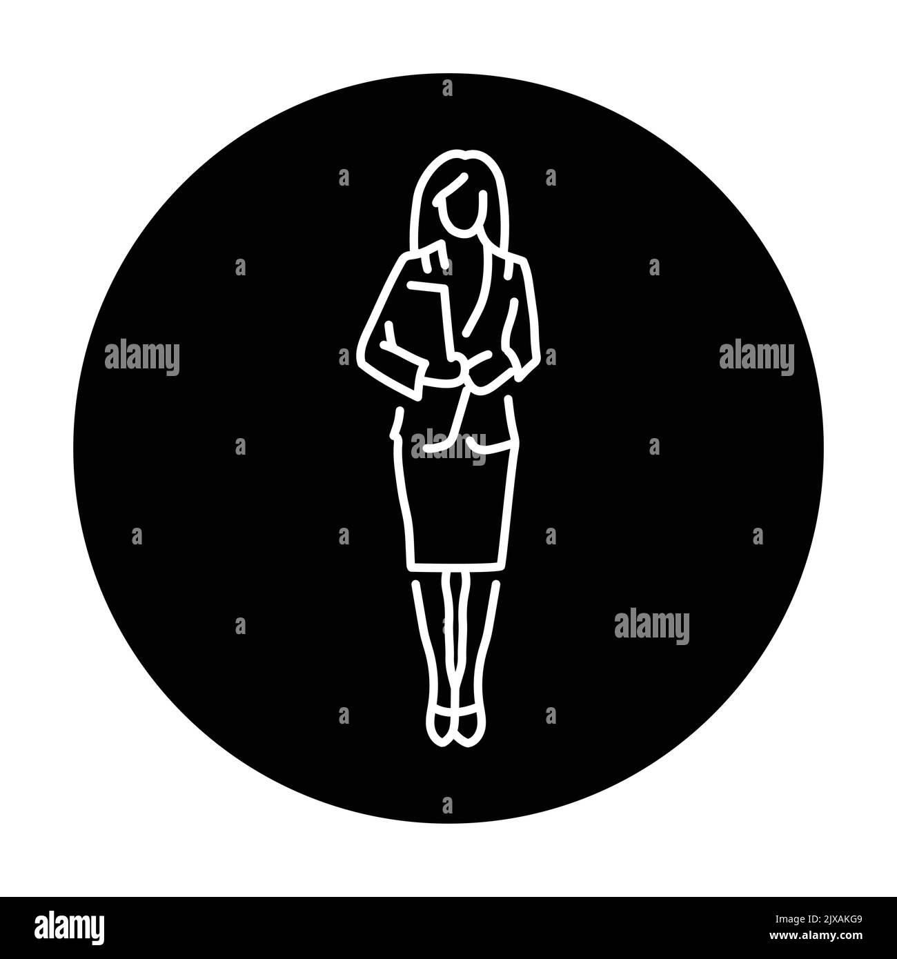 Businesswoman color line icon. Female entrepreneur. Pictogram for web ...