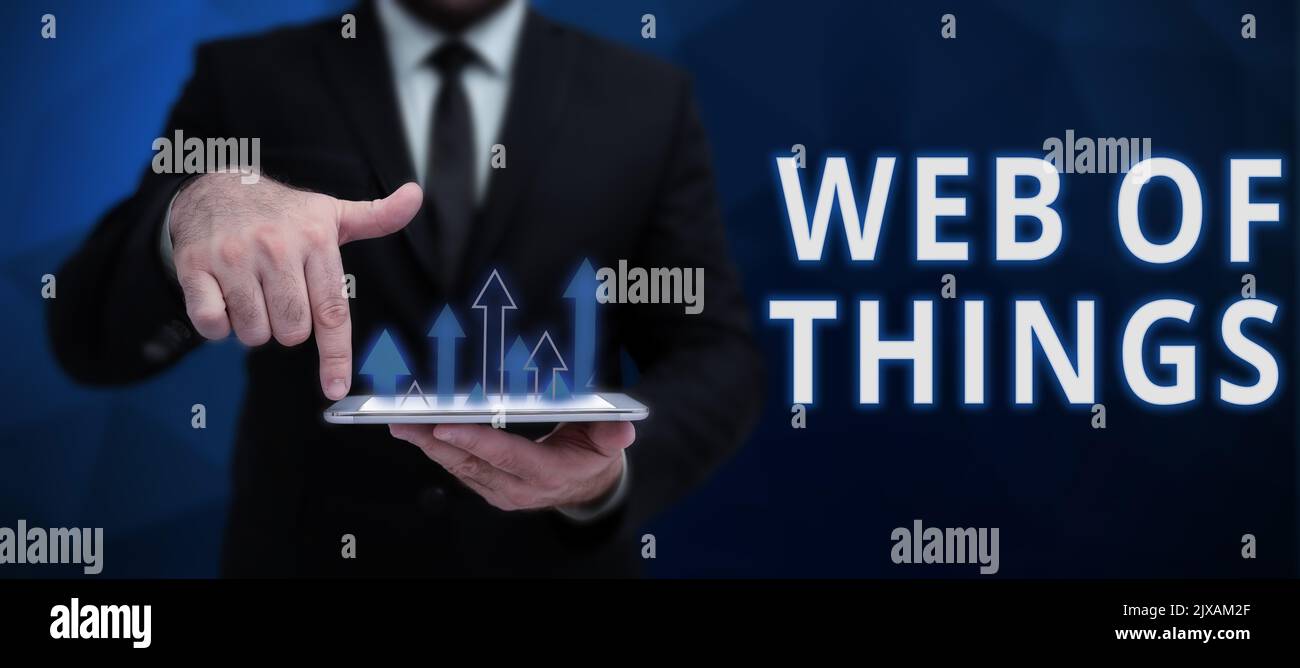 Hand writing sign Web Of Things. Internet Concept Internet technology ...