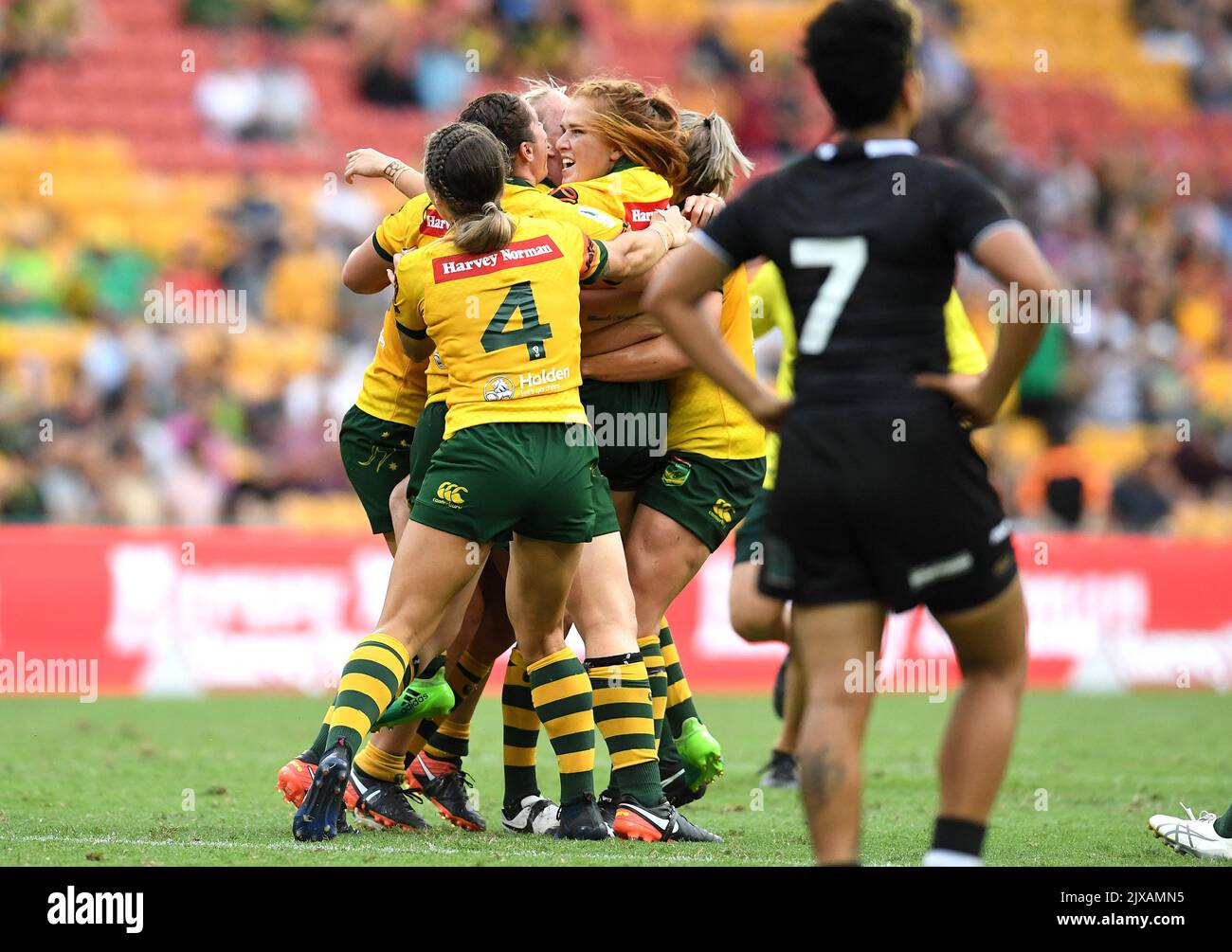 The Australian Jillaroos celebrate winning the Women's Rugby League World Cup final match ...