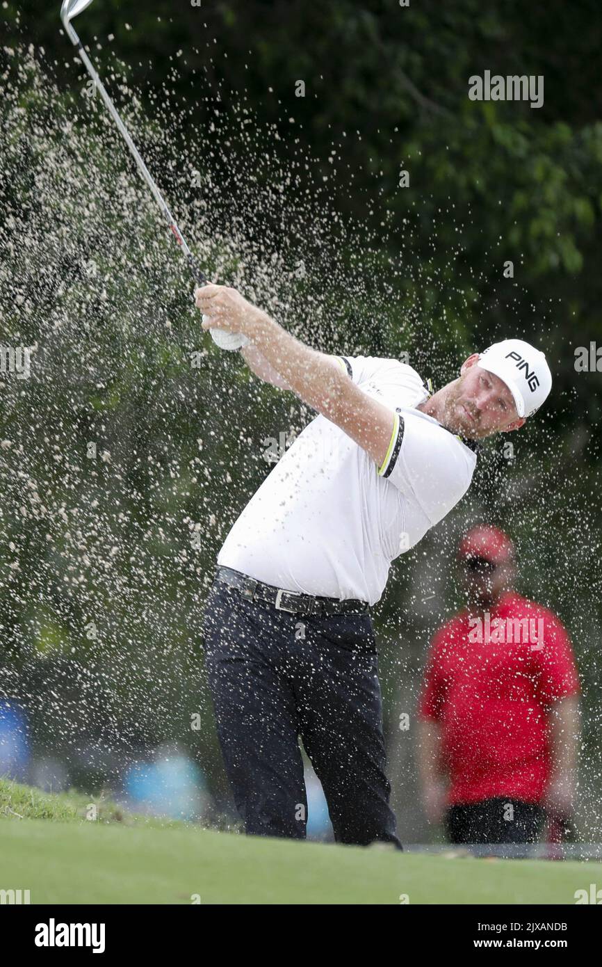 Golfer Adam Bland in action during the final day of the Australian PGA ...