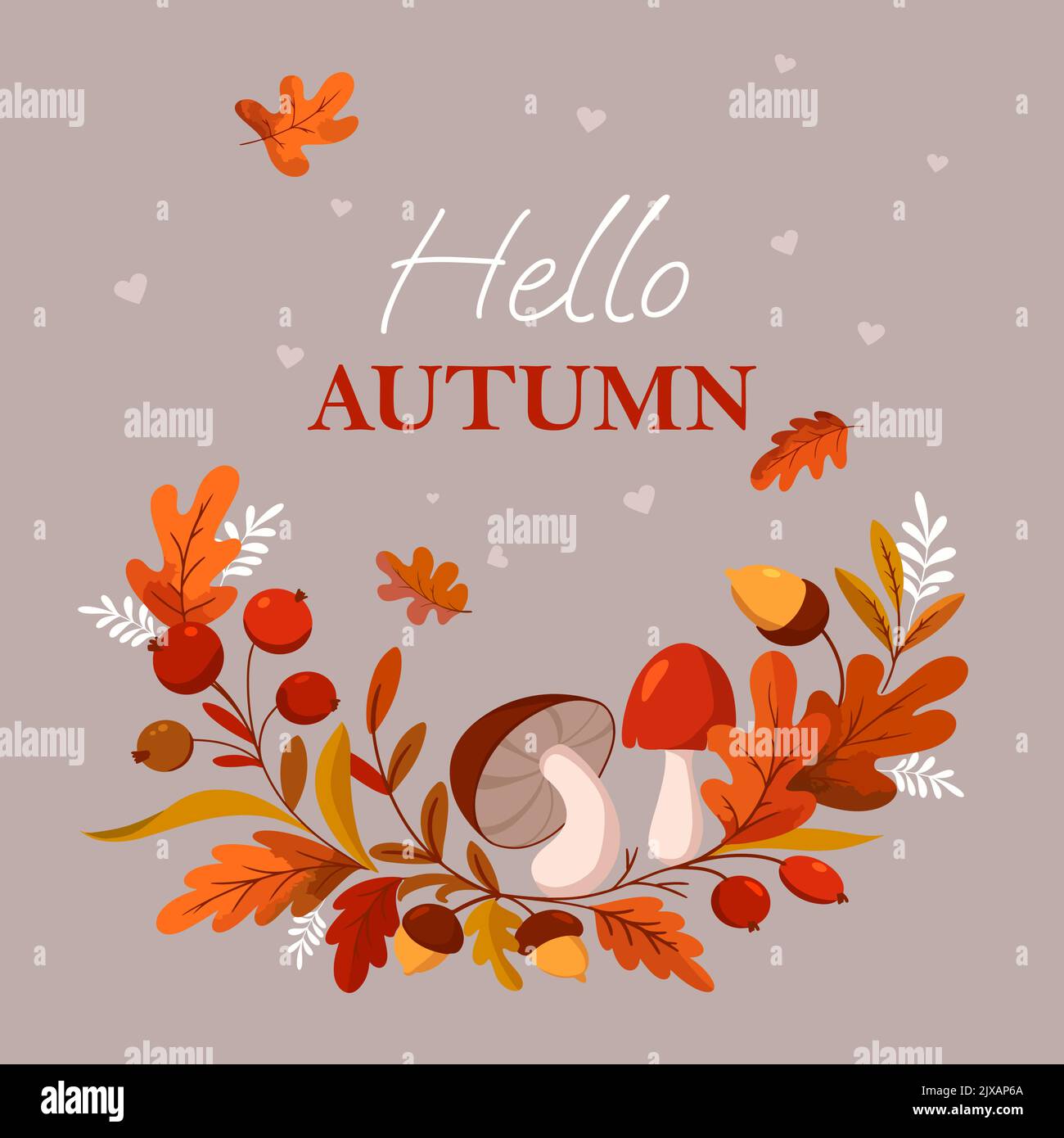 Abstract leaves acorns pattern Stock Vector Images - Alamy