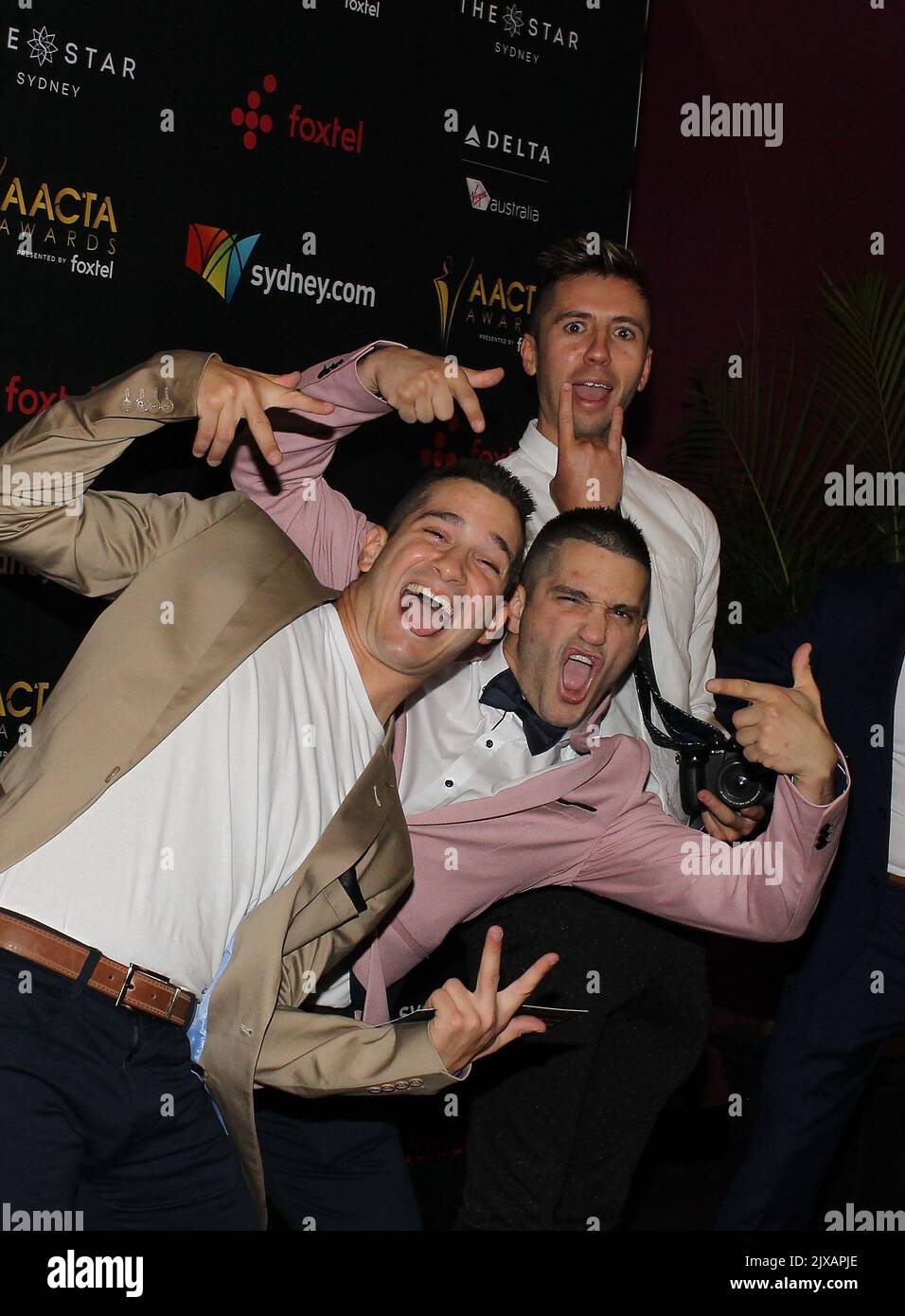 The team from Racka Racka on the red carpet at the AACTA Luncheon, in ...