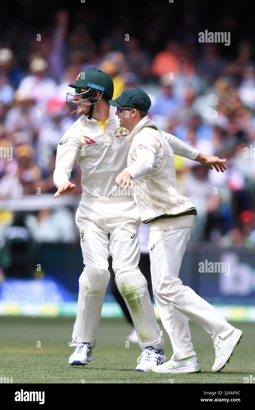 Australian captain Steve Smith celebrates taking the catch of England's ...
