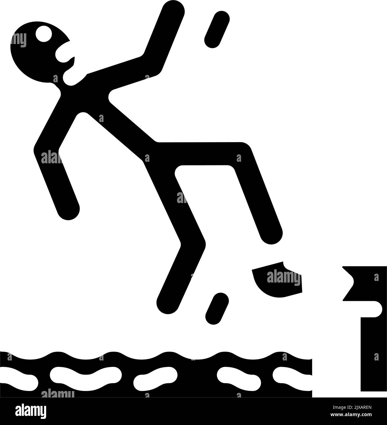 falling water man accident glyph icon vector illustration Stock Vector ...