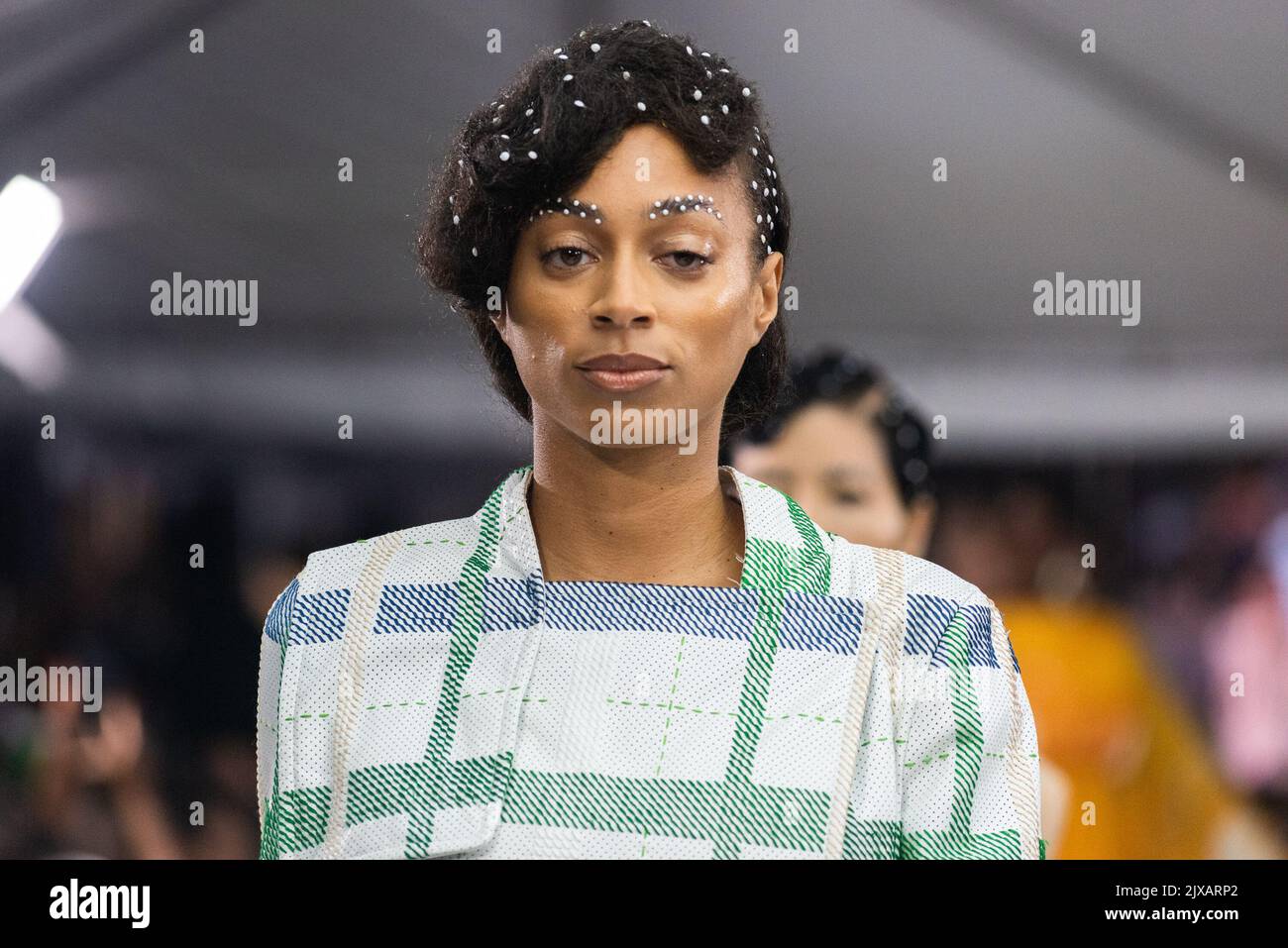 A model walks the runway during Harlem's Fashion Row 15th Anniversary ...
