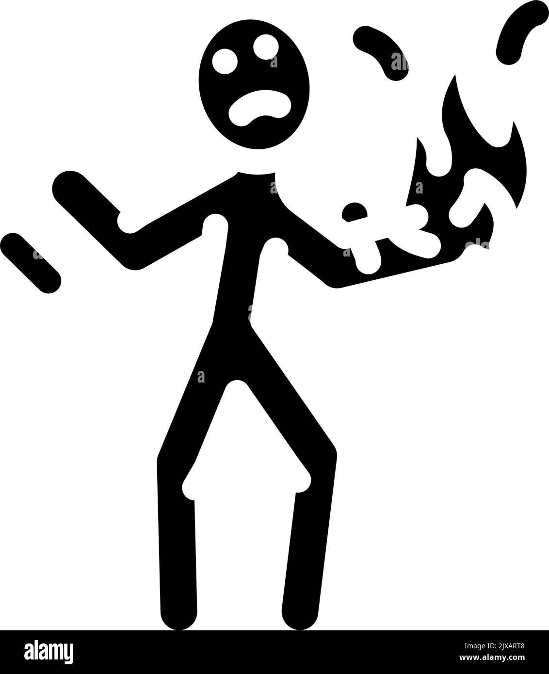 fired up man accident glyph icon vector illustration Stock Vector Image ...