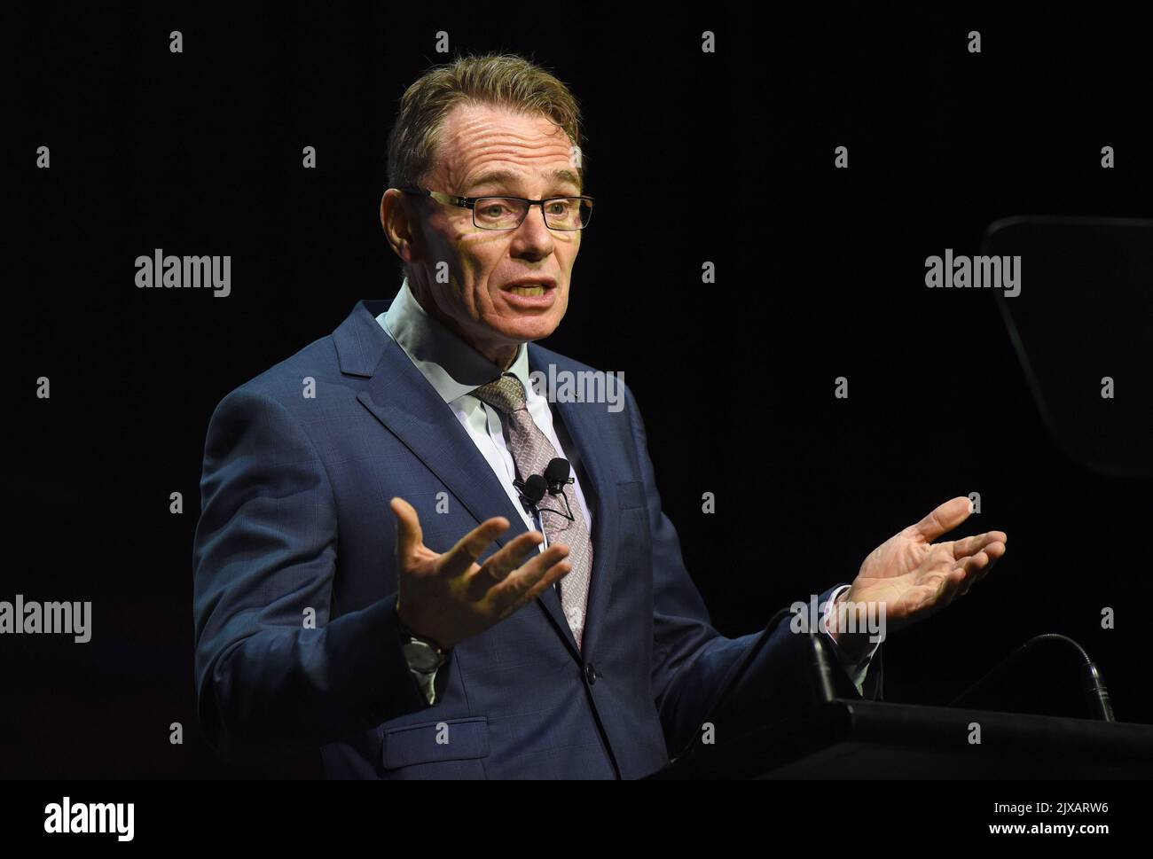 BHP CEO Andrew Mackenzie speaks at the Melbourne Mining Club luncheon ...