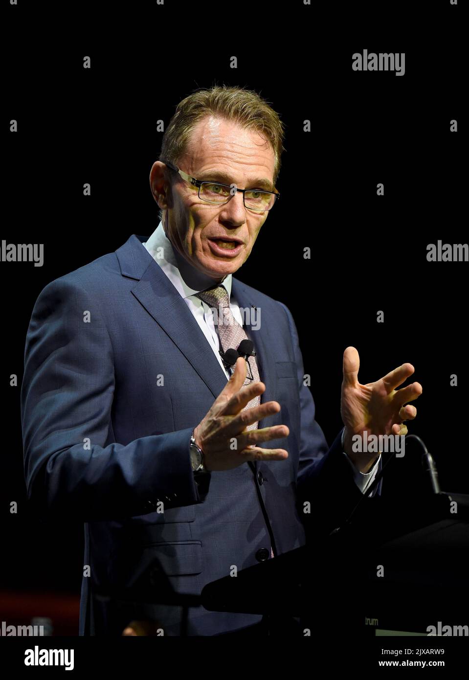 BHP CEO Andrew Mackenzie speaks at the Melbourne Mining Club luncheon ...