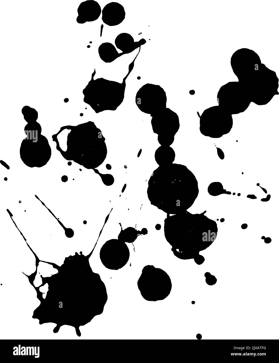 Black Ink drop on white background. Round, ragged inkblot Stock Vector ...
