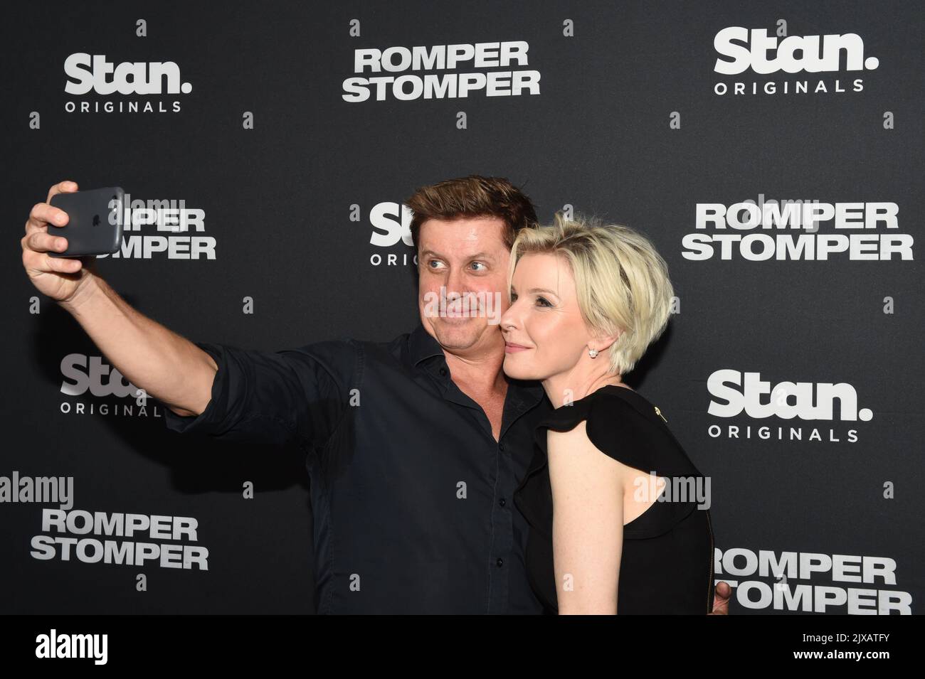 Dan Wyllie and Jacqueline McKenzie arrive at the Romper Stomper TV ...