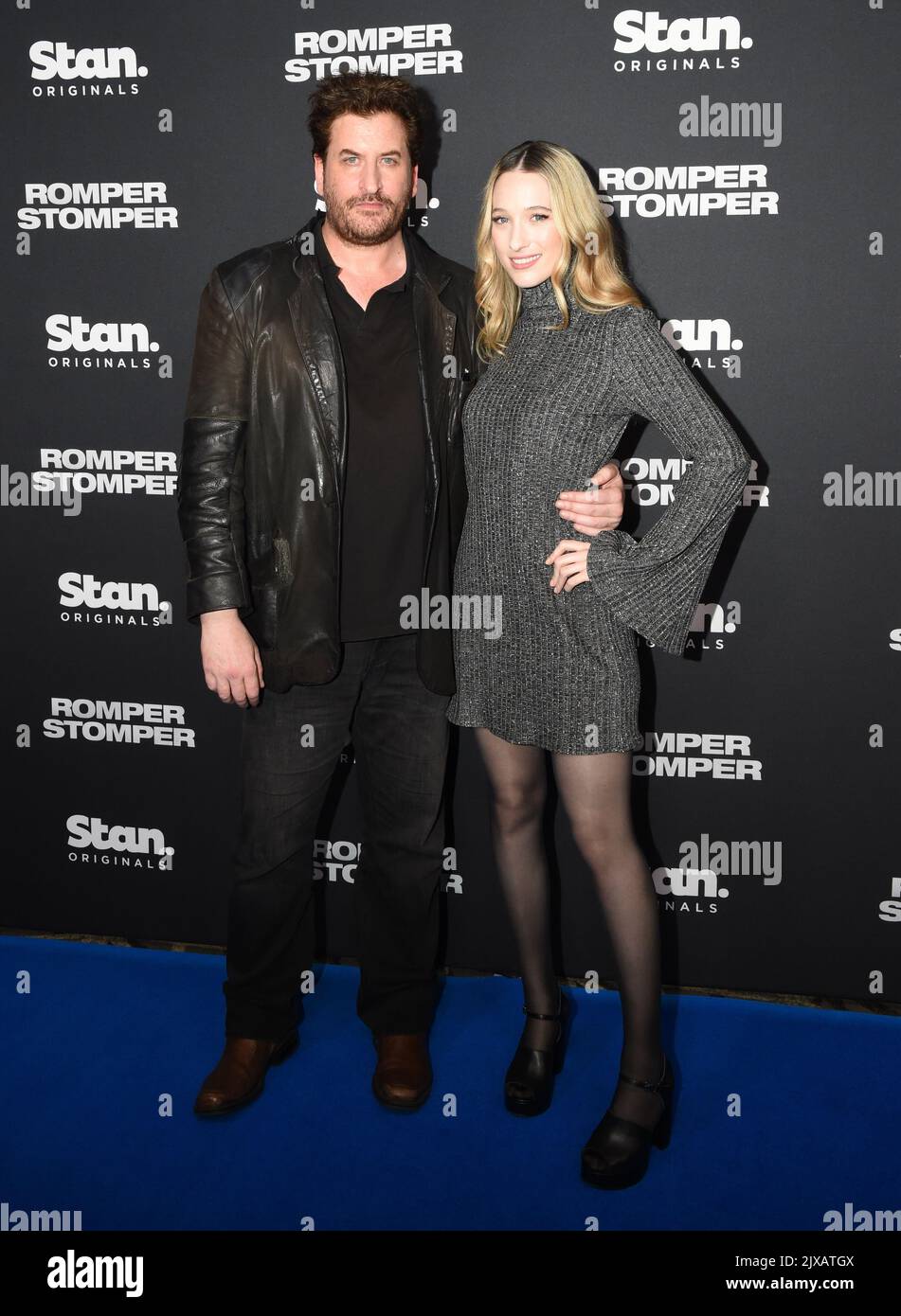 Lachy Hulme and Sophie Lowe arrive at the Romper Stomper TV series ...