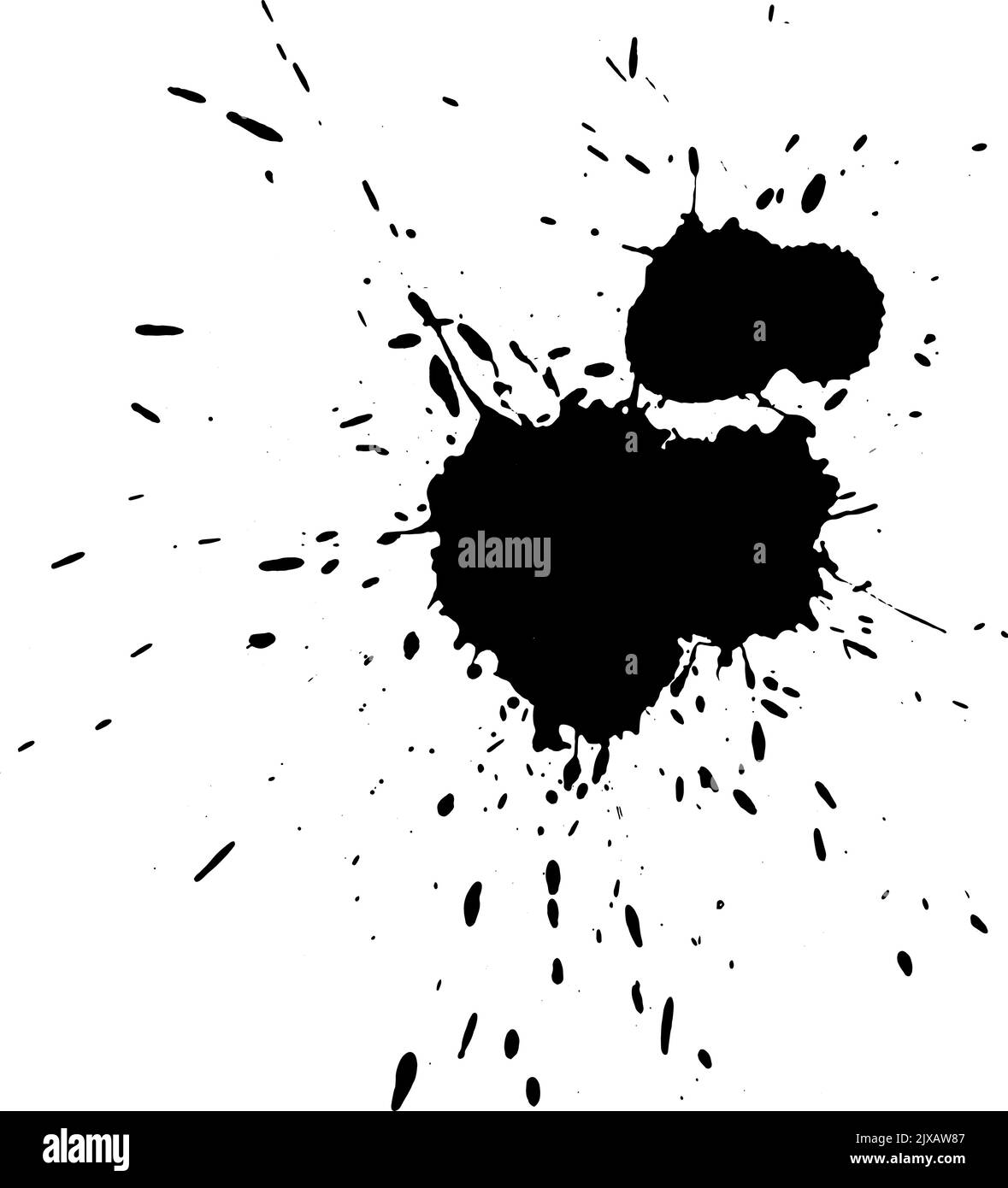 Black Ink drop on white background. Round, ragged inkblot Stock Vector ...