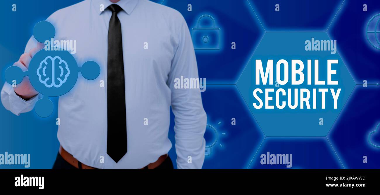Inspiration showing sign Mobile SecurityProtection of mobile phone from ...