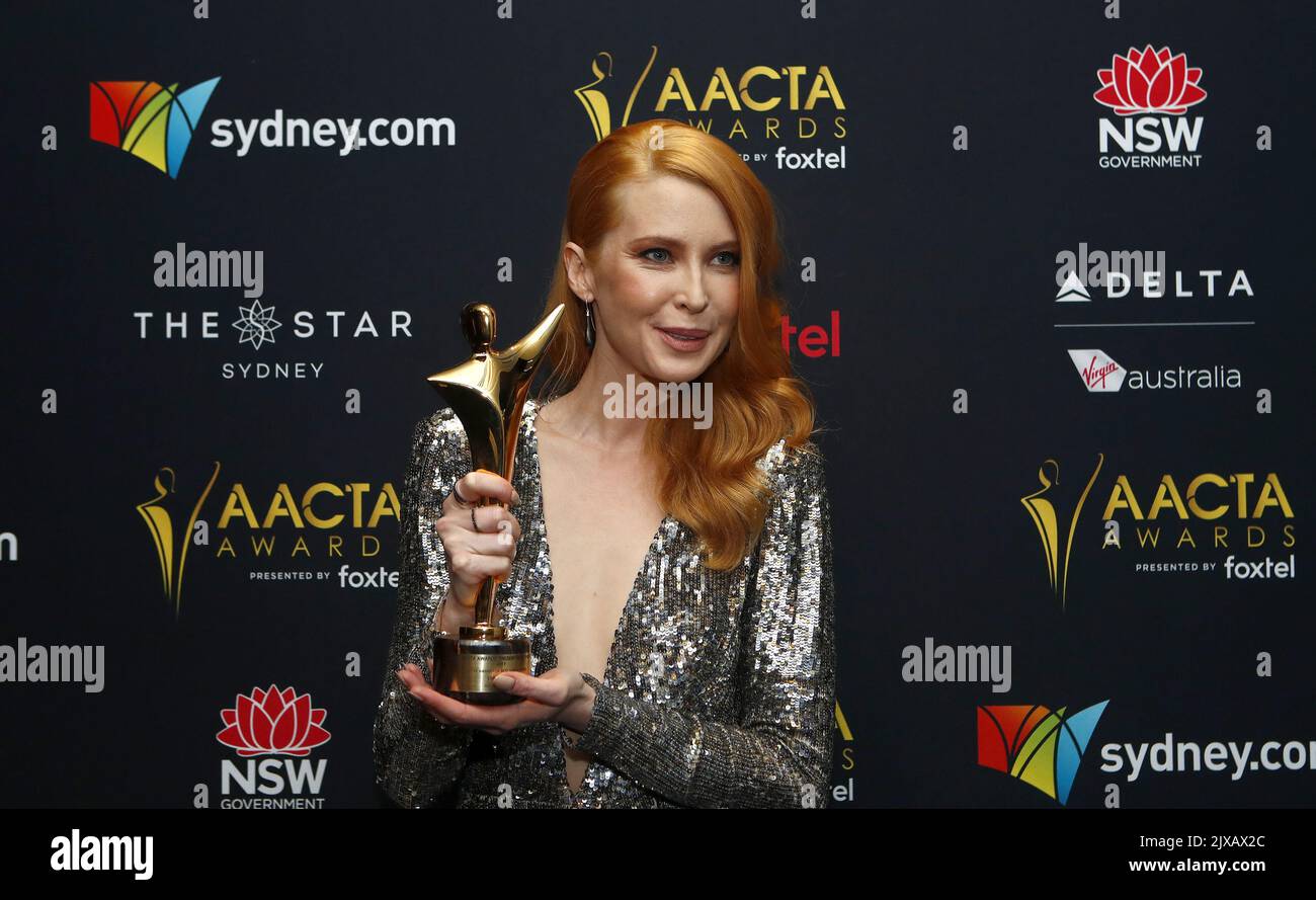 Emma Booth poses with her AACTA Award for Best Lead Actress (Film) at ...