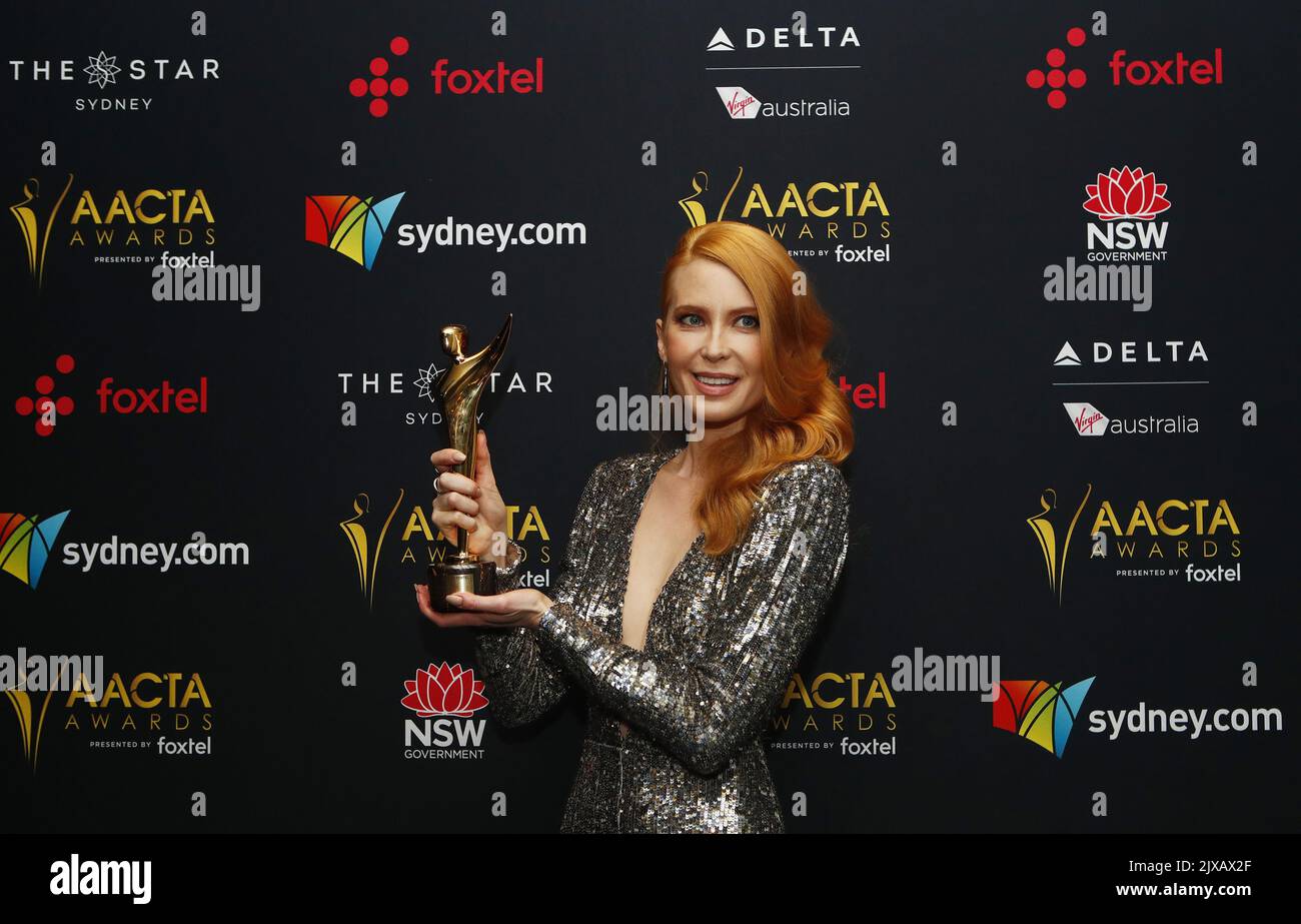 Emma Booth poses with her AACTA Award for Best Lead Actress (Film) at ...