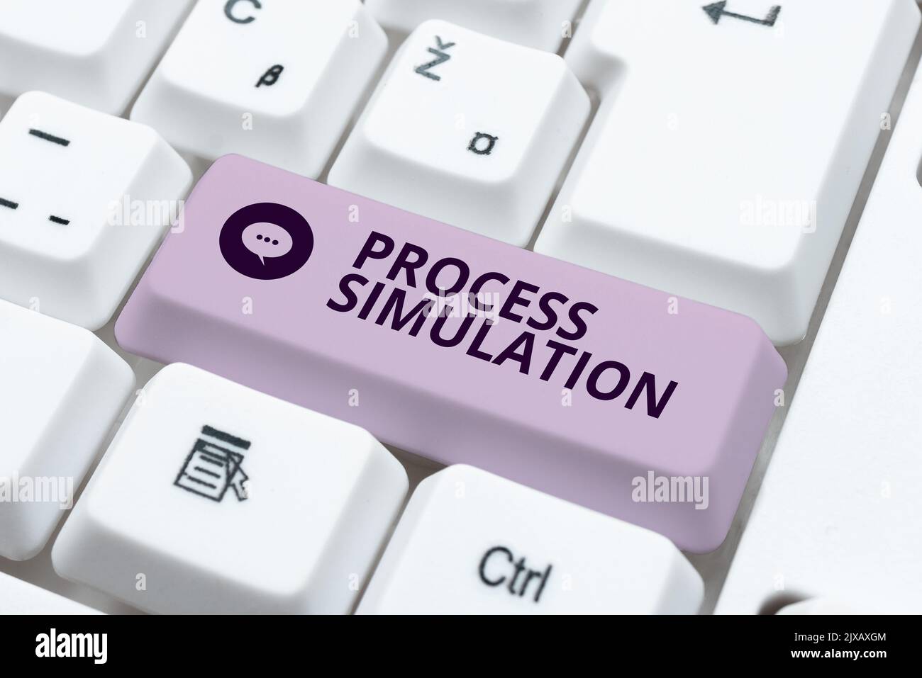 Text sign showing Process SimulationTechnical Representation Fabricated Study of a system ...