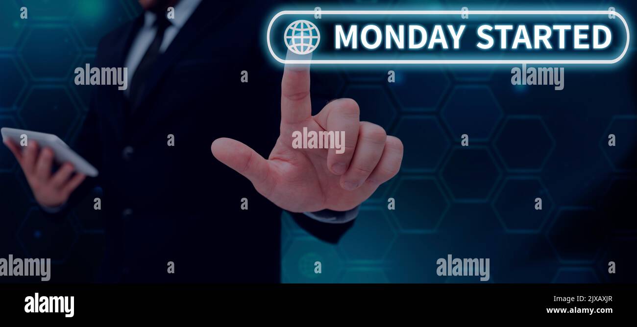 Text caption presenting Monday Startedgetting ready for new week Rest ...