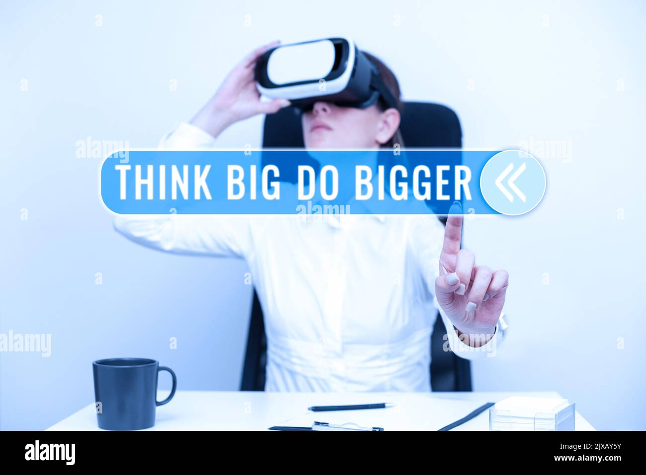 Text caption presenting Think Big Do Bigger. Conceptual photo Raise the ...