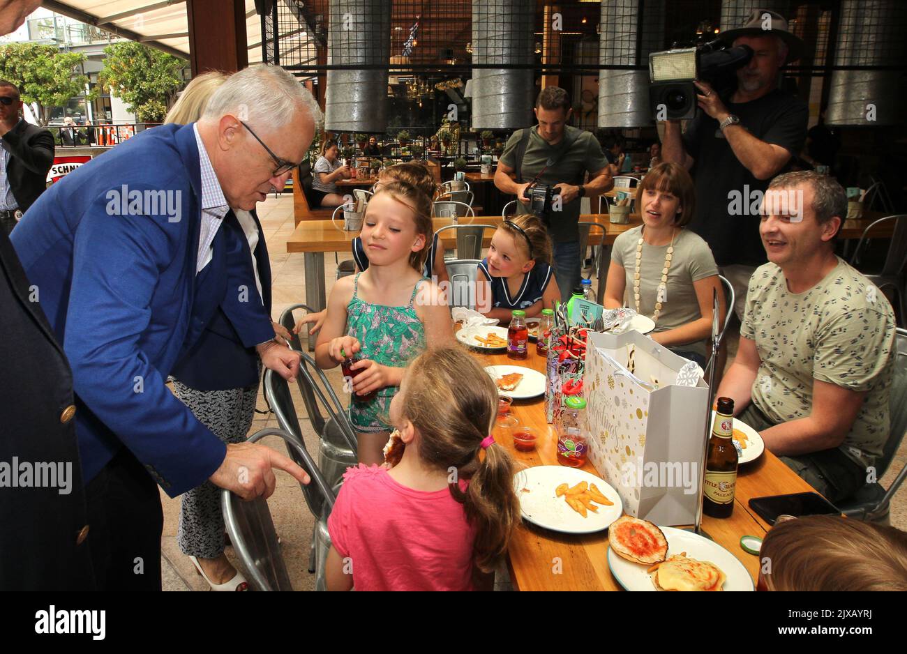 Prime Minister Malcolm Turnbull greets shopper at the Top Ryde Shopping ...