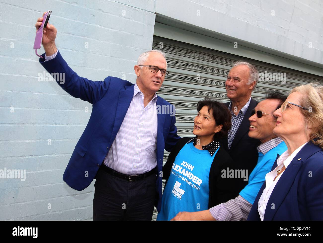 Prime Minister Malcolm Turnbull (left) with Liberal candidate for ...
