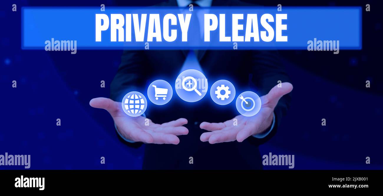 Text caption presenting Privacy Pleaseasking someone to respect your ...