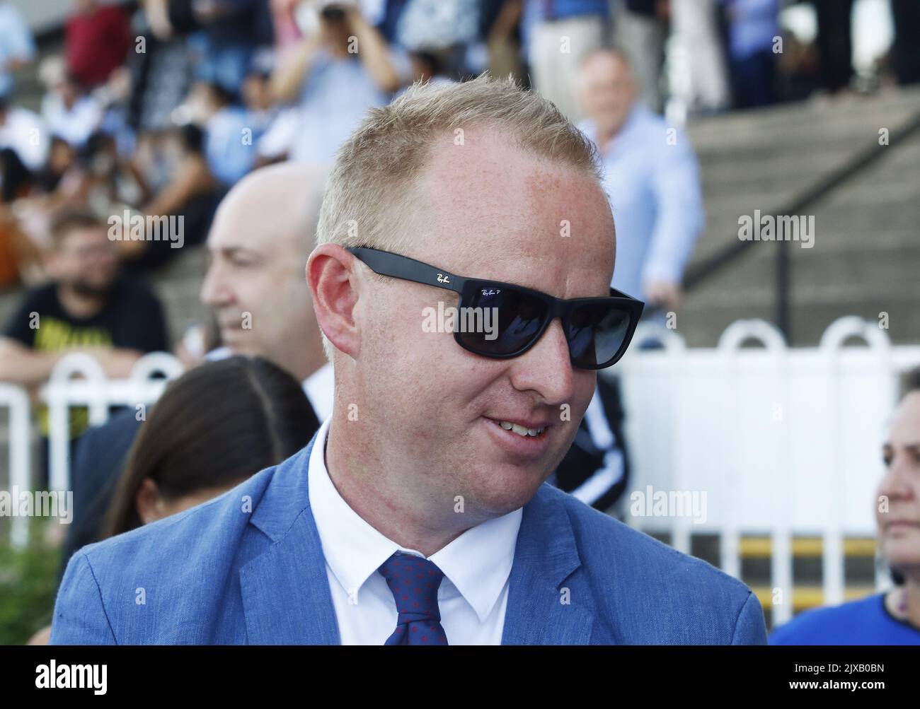 Ben Kirkup, son of Canberra trainer Garry Kirkup smiles before race 7 ...