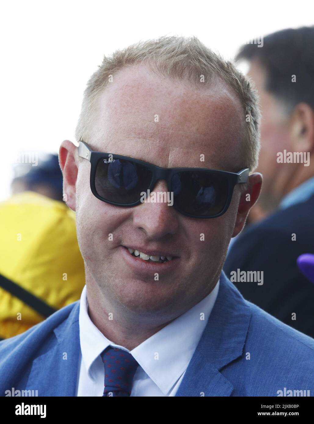 Ben Kirkup, son of Canberra trainer Garry Kirkup smiles before race 7 ...