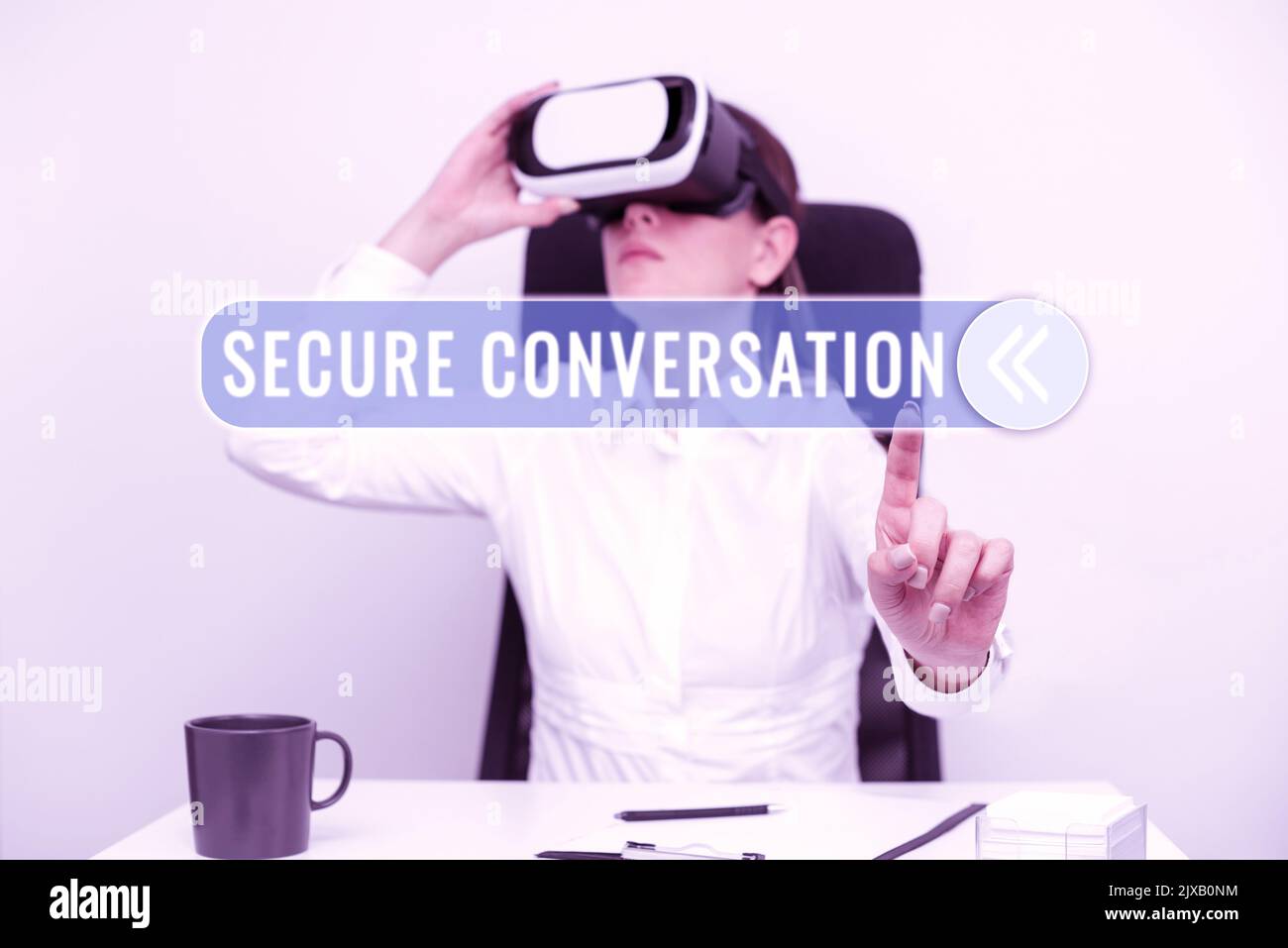 Writing displaying text Secure Conversation. Business overview Secured Encrypted Communication ...