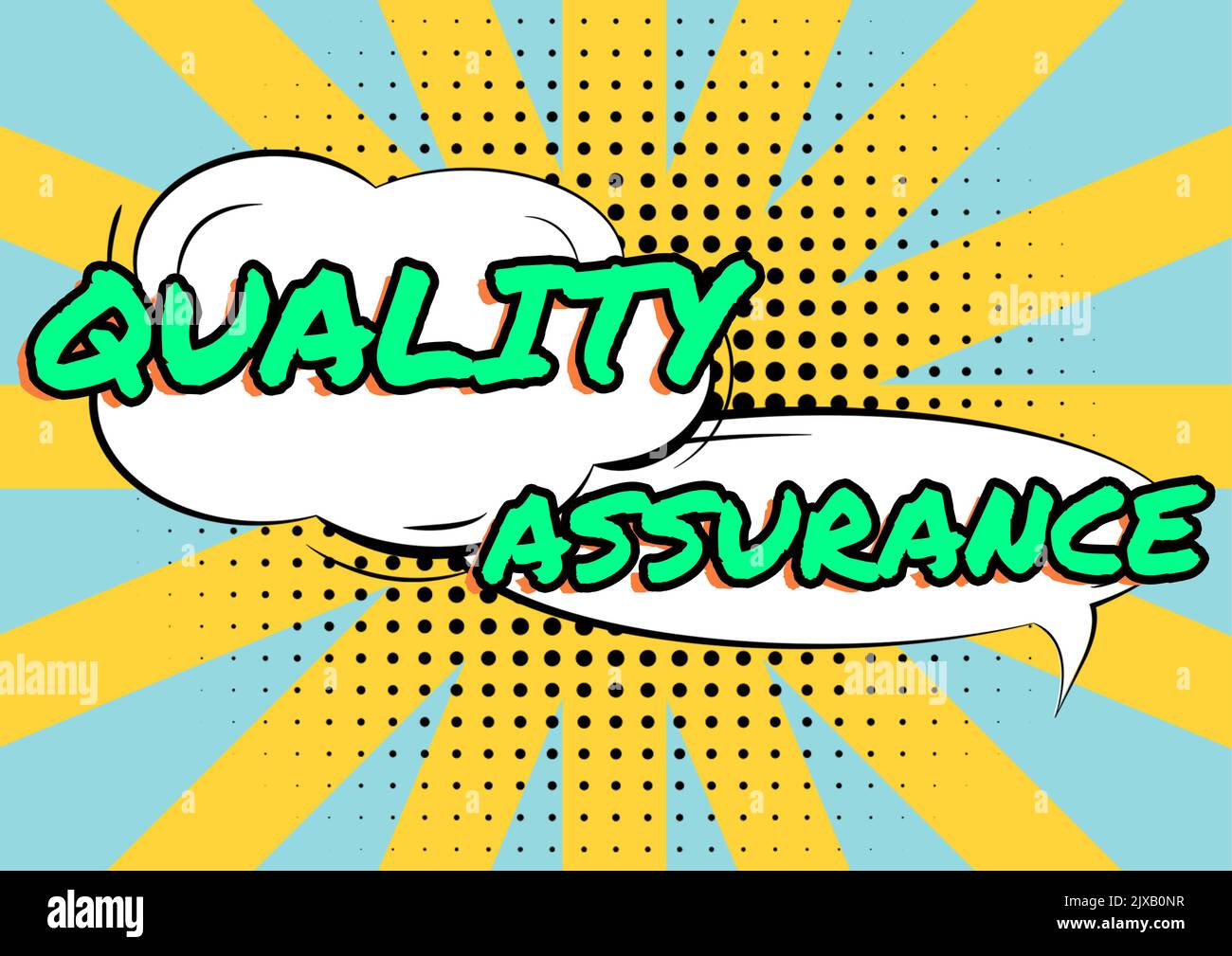 Text caption presenting Quality AssuranceEnsures a certain level of ...