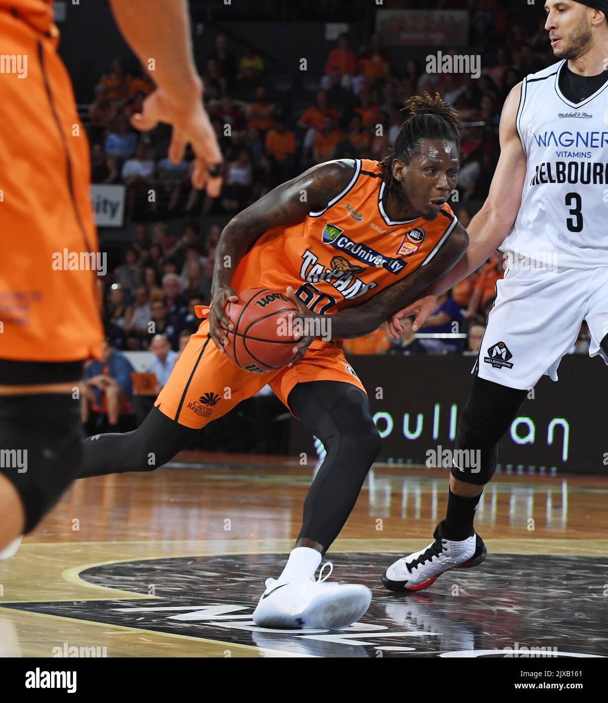Jerry Evans Jr of the Taipans attacks during the Round 9 NBL game ...