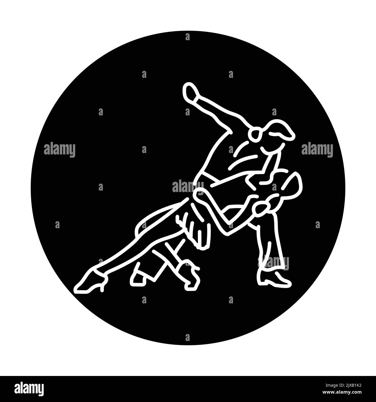 Simple drawing of dancing couple Black and White Stock Photos & Images ...