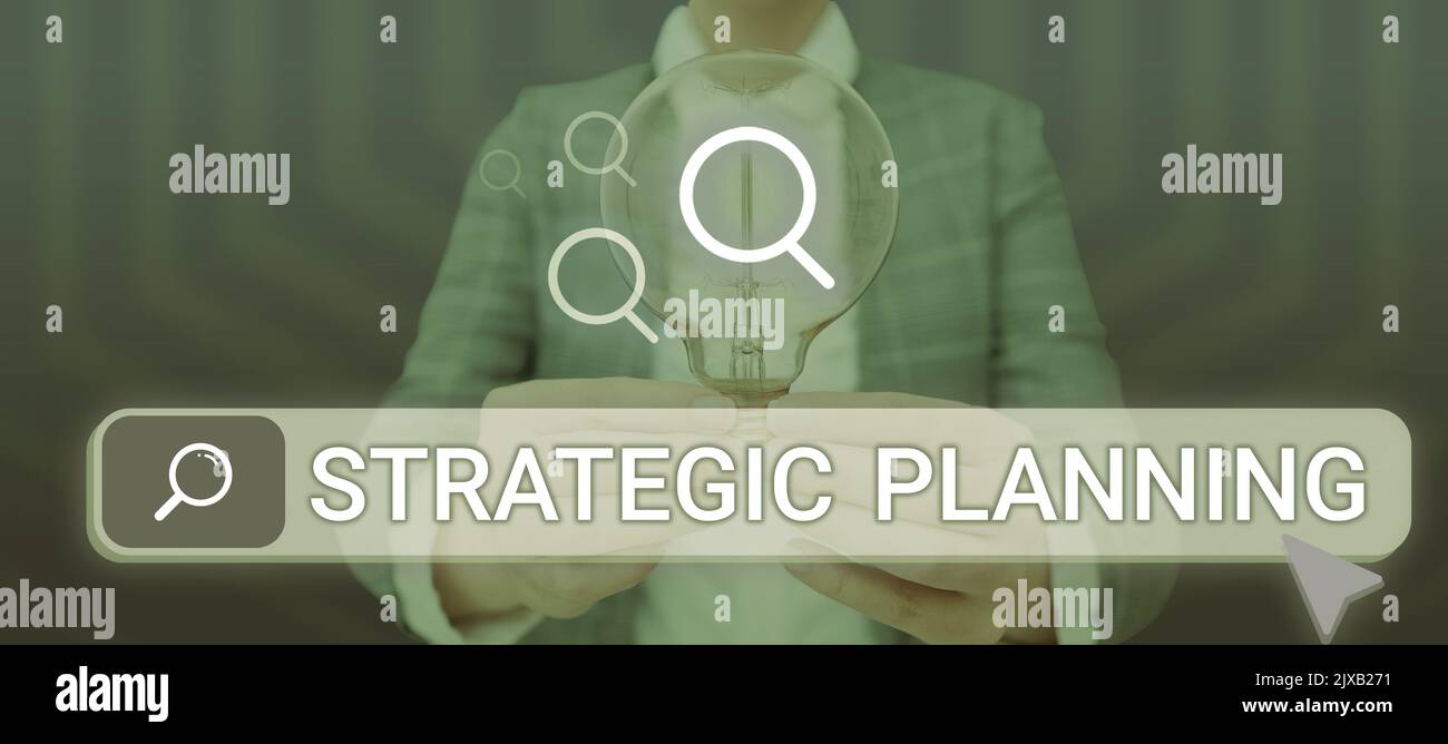 Sign displaying Strategic PlanningOrganizational Management Activity ...