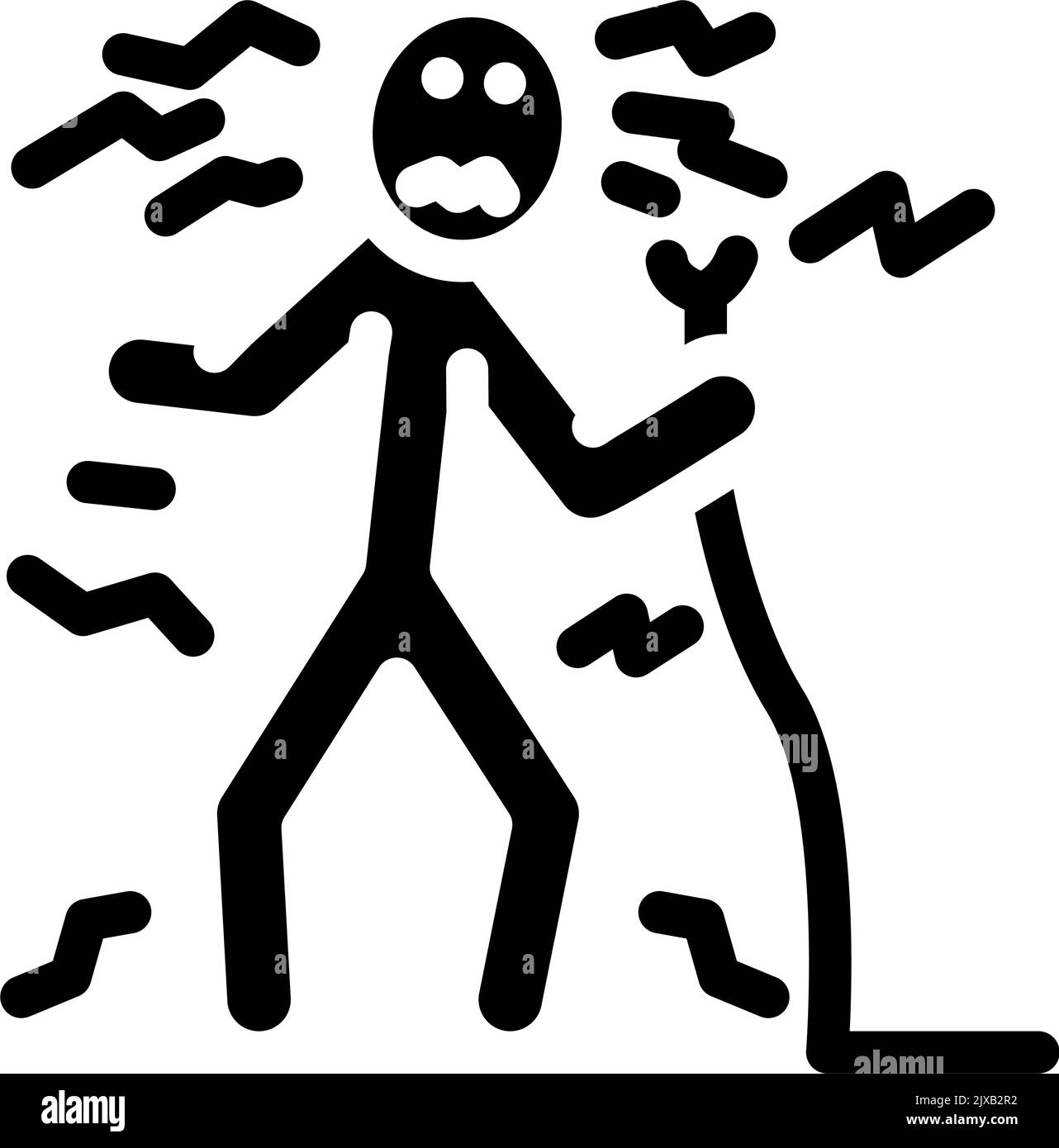 shocked man accident glyph icon vector illustration Stock Vector Image ...