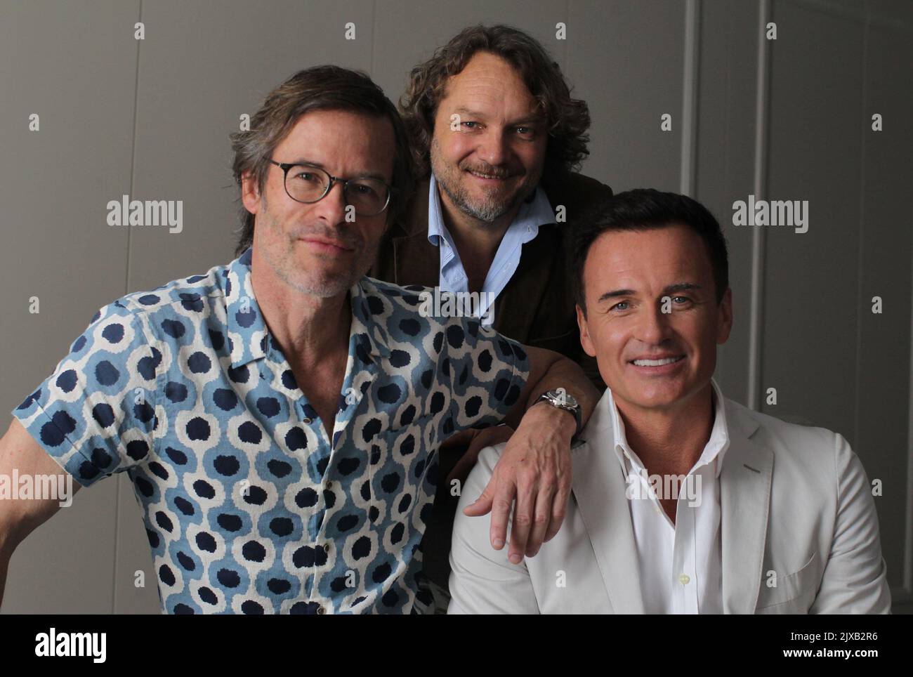 Actors Guy Pearce, Jeremy Sims and Julian McMahon pose for a photograph ...