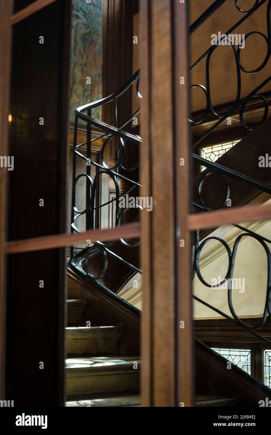 Staircase of Maison de Victor Hugo, writer's house museum, Marais ...