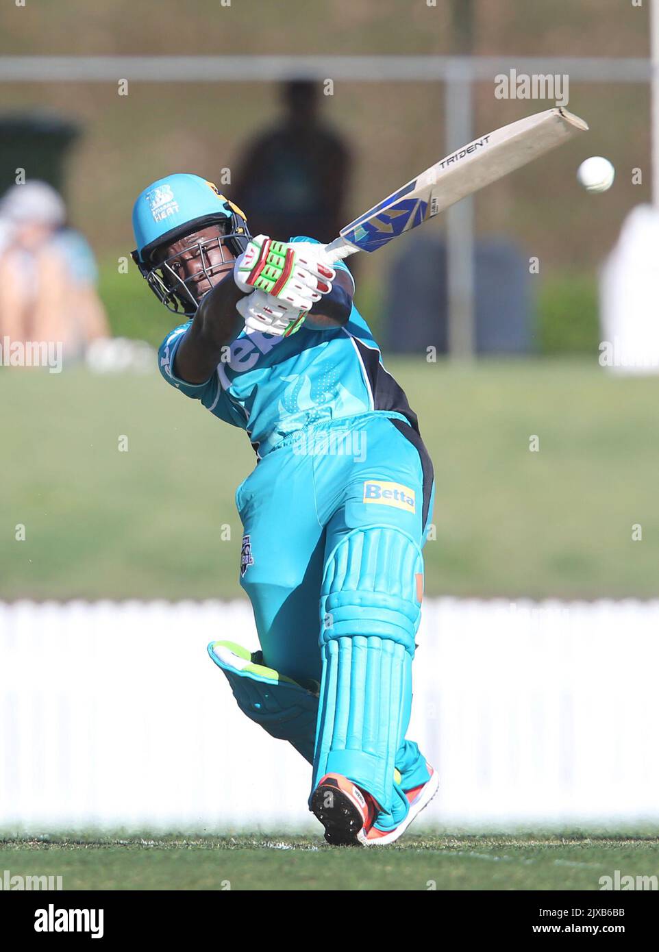 Heat player Deandra Dottin plays a shot during the WBBL cricket match ...