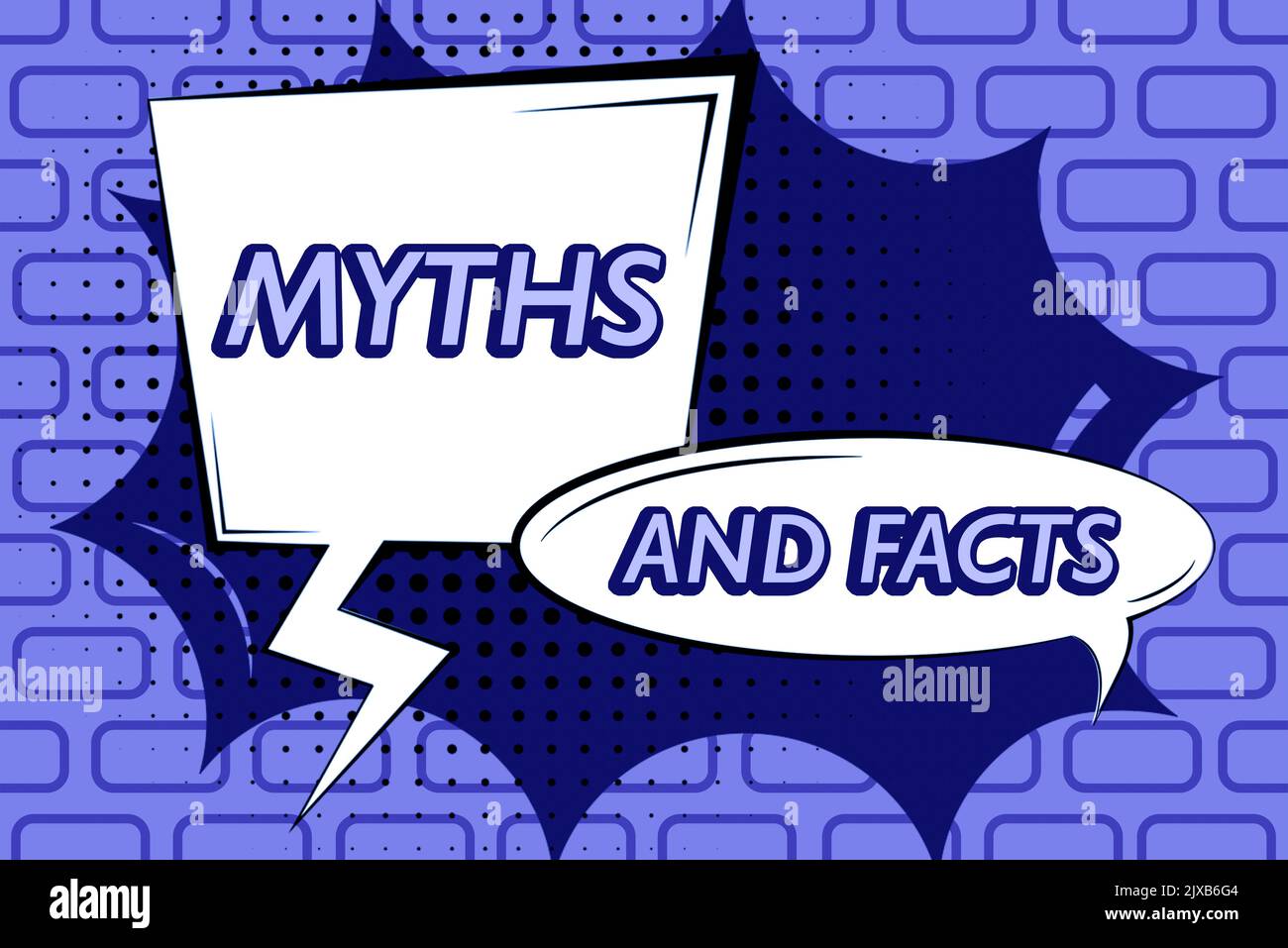 Hand writing sign Myths And FactsOppositive concept about modern and ...