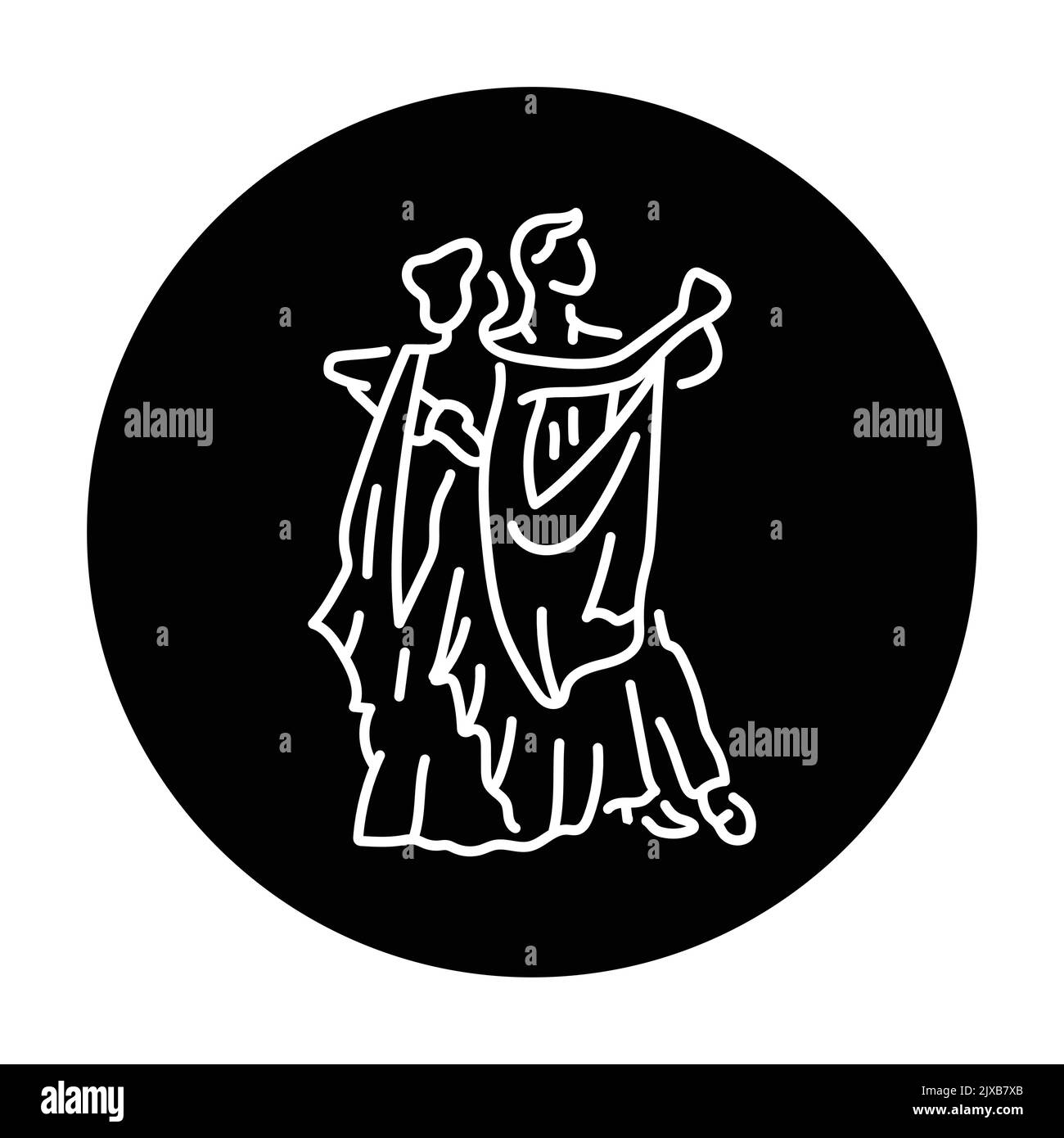 Dancing couple illustration waltz Black and White Stock Photos & Images ...