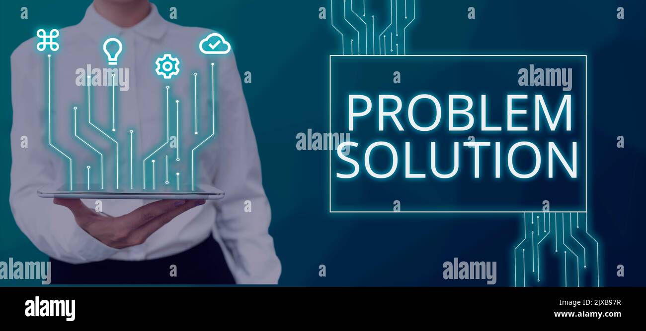 Text showing inspiration Problem Solutionsolving consists of using generic methods in orderly ...