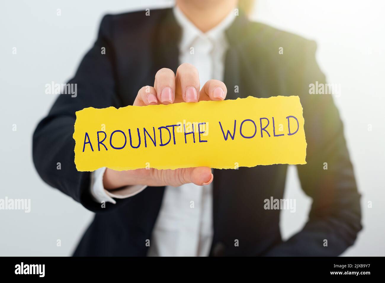 Text caption presenting Around The Worldsaying that something available ...