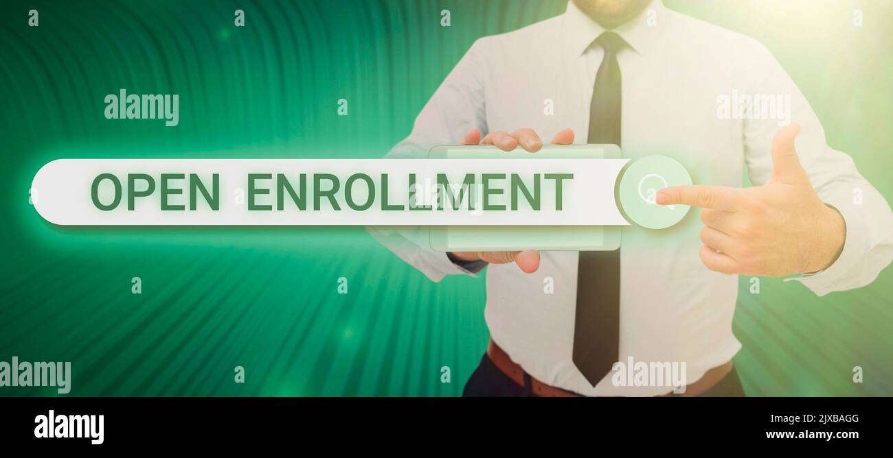 Conceptual caption Open EnrollmentThe yearly period when people can ...