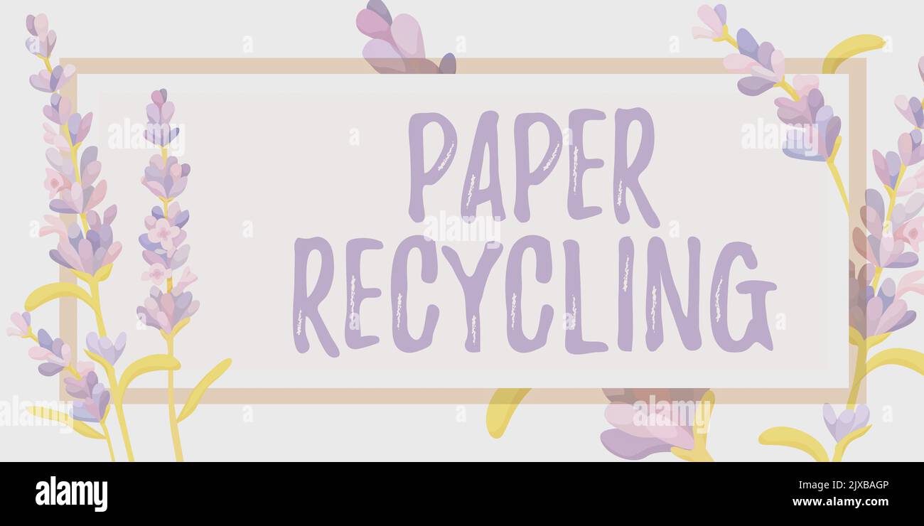 Writing displaying text Paper RecyclingUsing the waste papers in a new ...