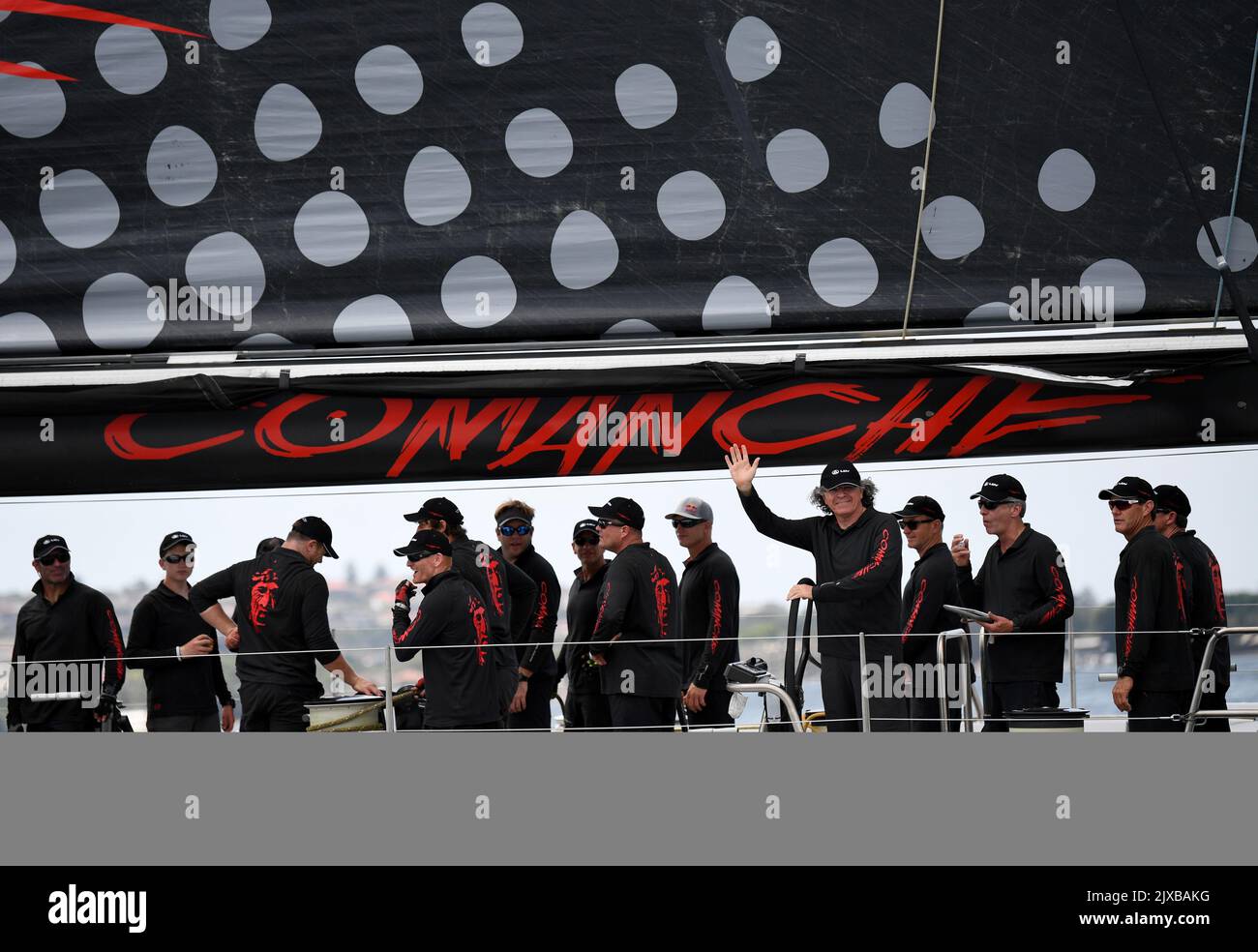 Jim Cooney, the owner and skipper of LDV Comanche, gestures while ...