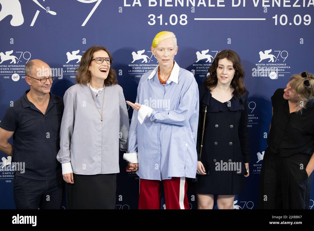 (L-R) Ed Guiney, director Joanna Hogg, Tilda Swinton, Carly-Sophia ...