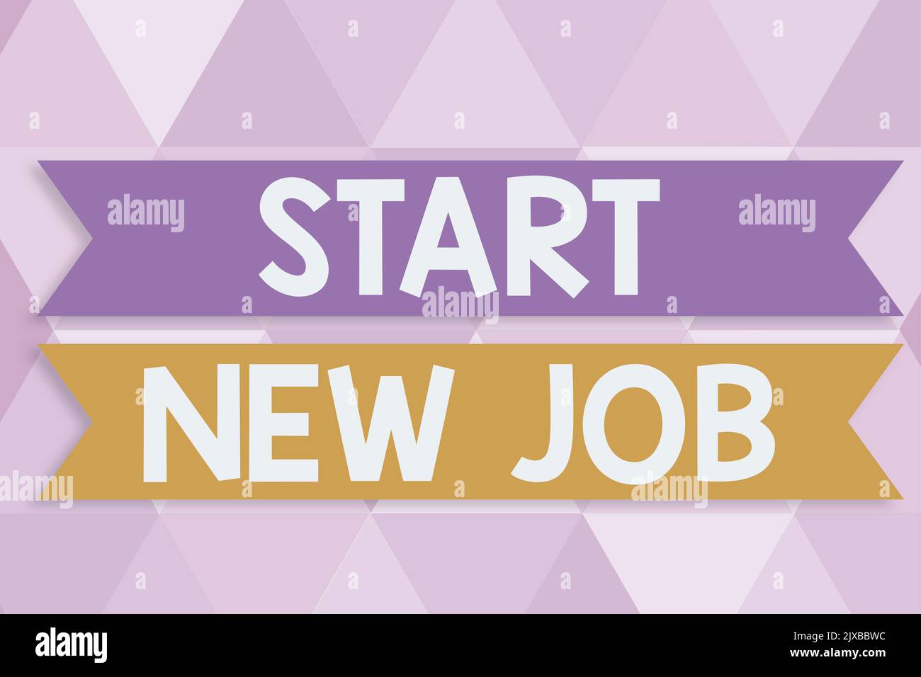 Text caption presenting Start New Jobgetting recruited in company Sign ...