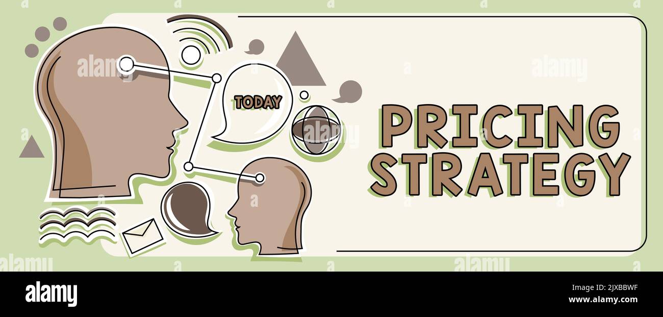 Sign displaying Pricing Strategyset maximize profitability for unit ...